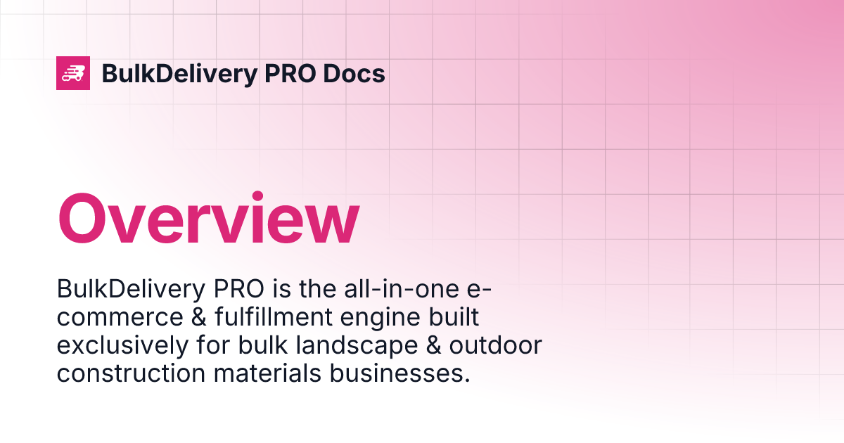 Overview | BulkDelivery PRO Docs
